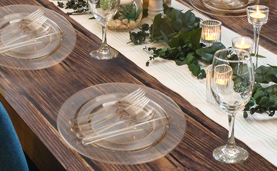 Glitter Plastic Forks - Good Luck Party